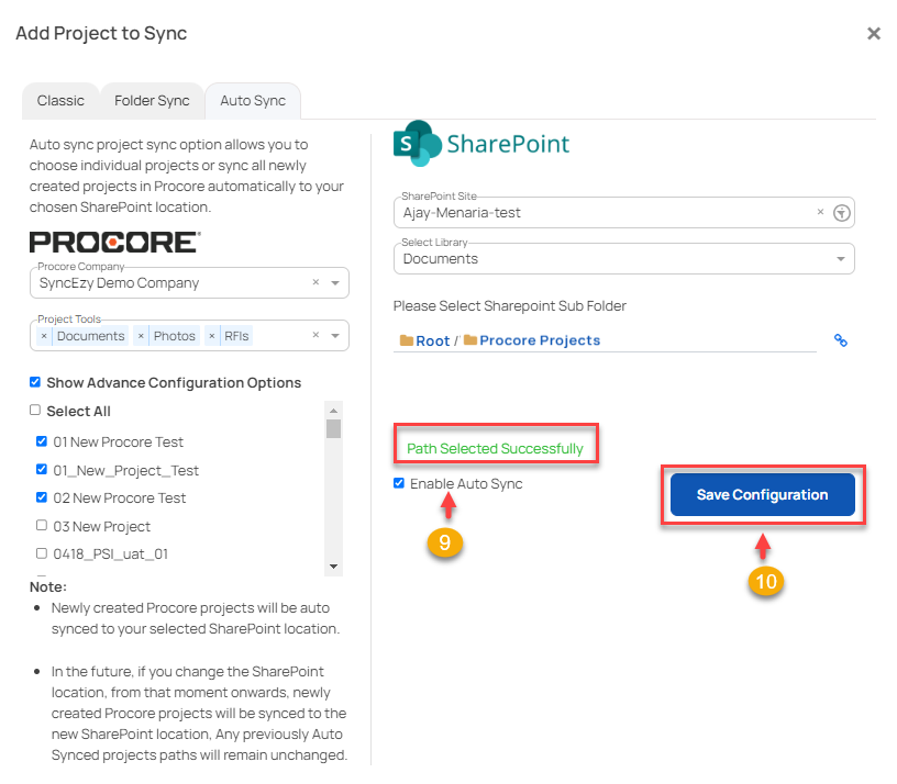 How to add a project to sync?