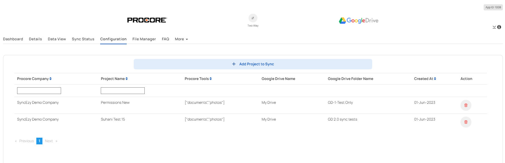 Procore to Google Drive Integration